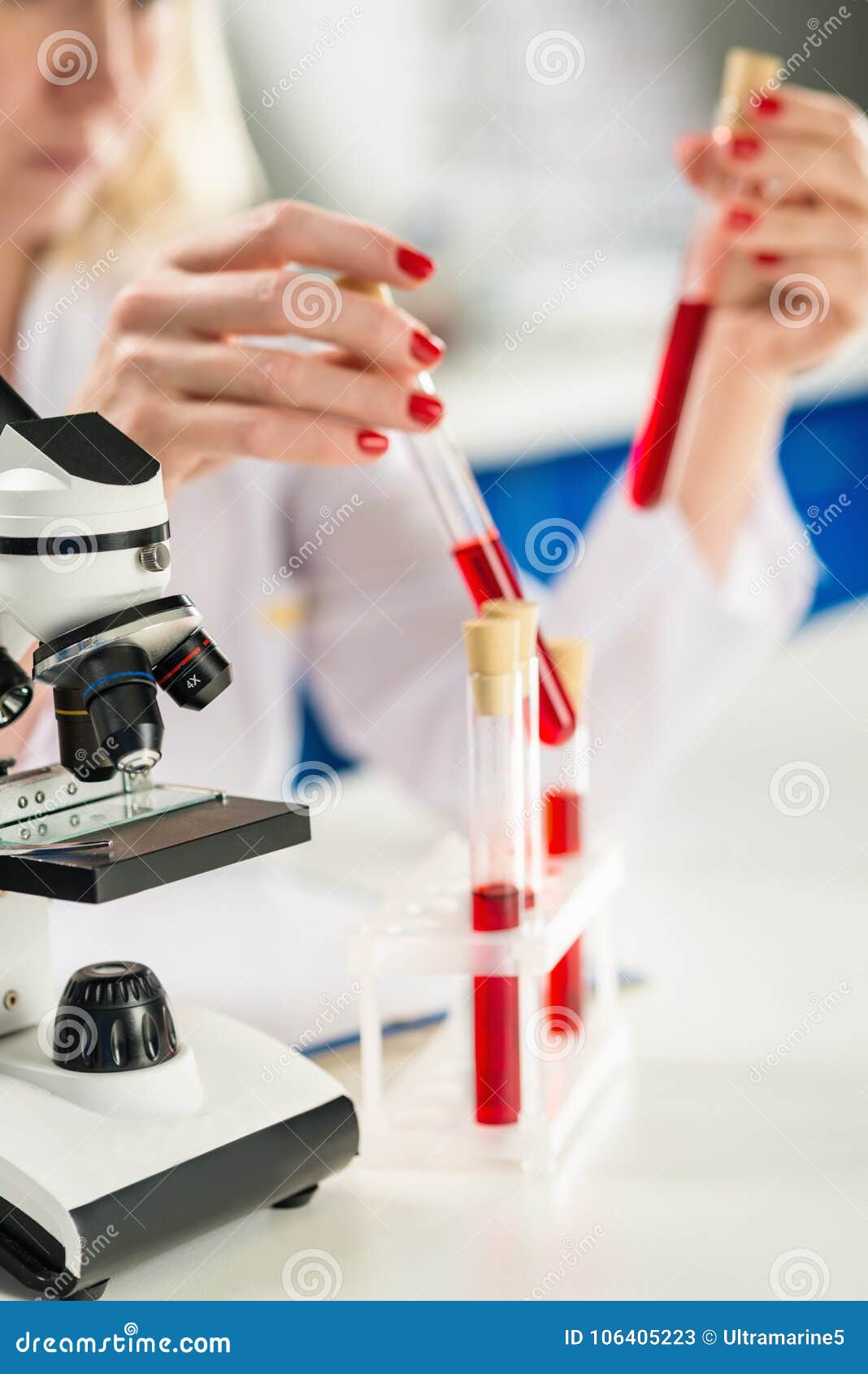 Scientist Conducting DNA Test in Laboratory Stock Image - Image of ...