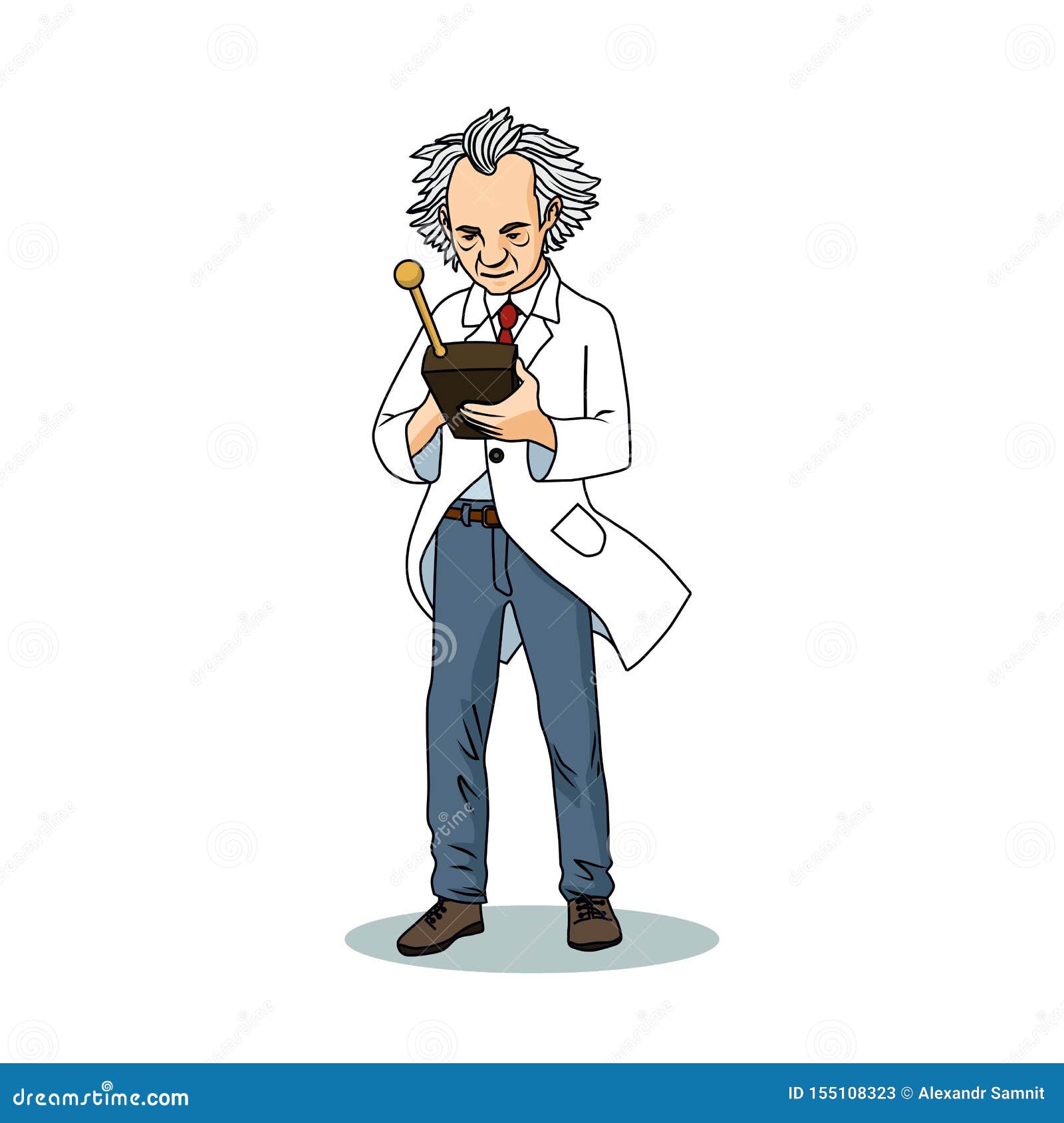 Scientist Conducts the Experiment. Stock Vector - Illustration of male ...