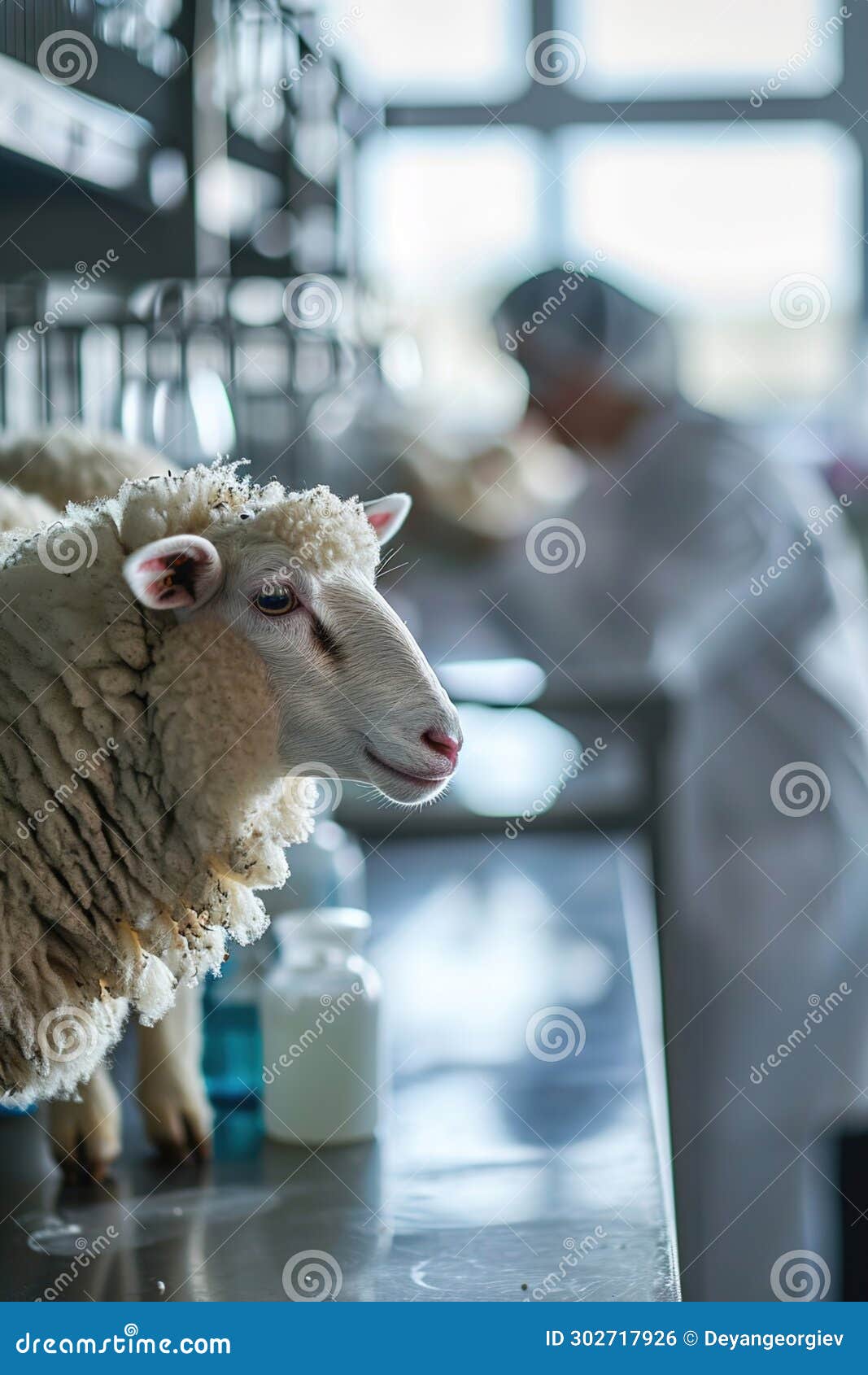 A Scientist Conducts Medical Experiments On White Mice. Laboratory ...