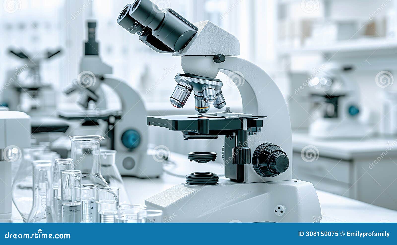 Scientist Conducts Microscopic Analysis in Modern Lab Stock Image ...