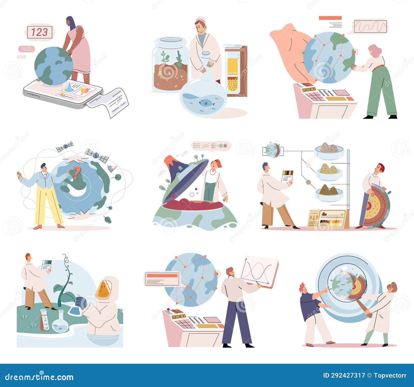 Scientist Conduct Research To Study Planet, Make Experiment, Examining ...