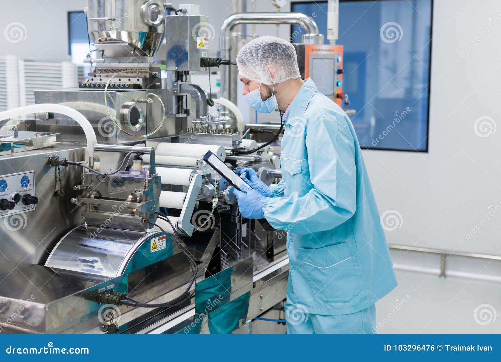 Scientist Configure Machine with Shafts Stock Photo - Image of clean ...