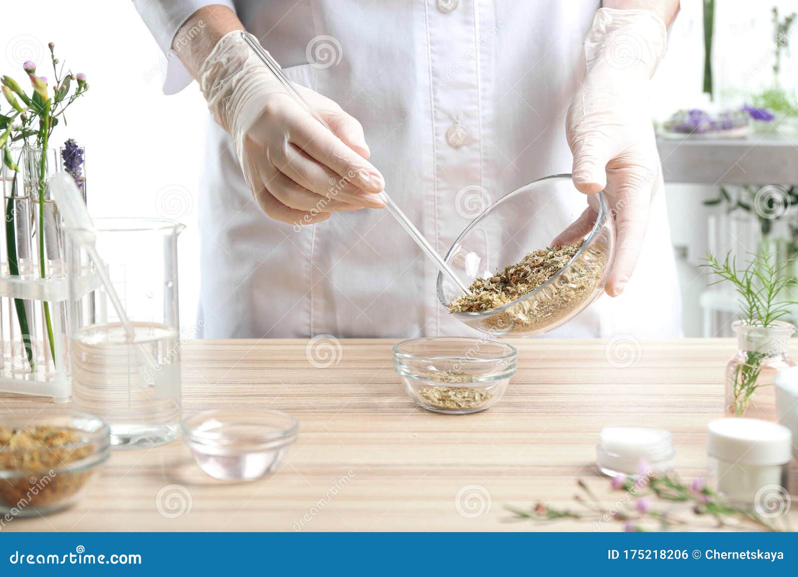 Scientist Developing Cosmetic Product in Laboratory, Closeup Stock ...