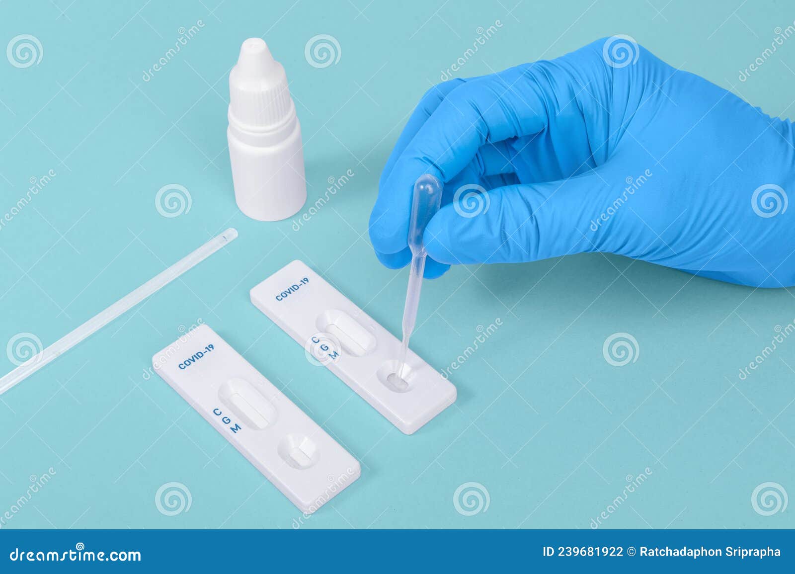 Scientist Hand Using Rapid Antigen Test Cassette Quick Fast Testing ...
