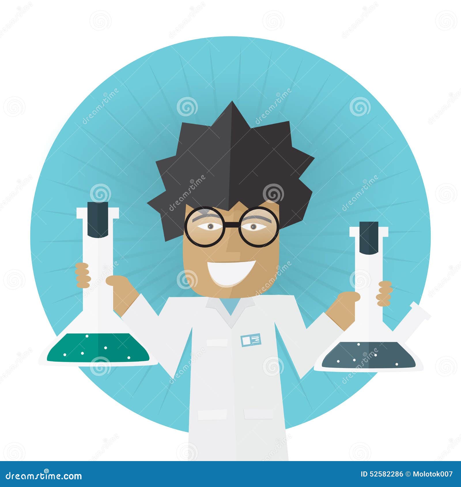 Scientist or Doctor Holding Flask in Hands Stock Vector - Illustration ...