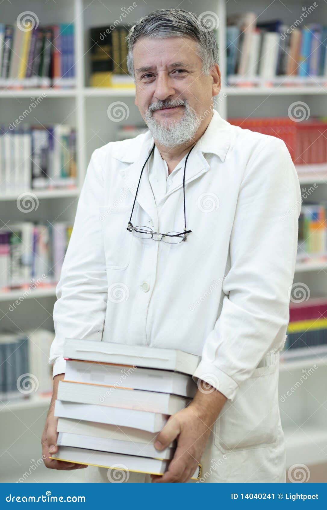 Scientist/doctor in a Library Stock Image - Image of library, lifestyle ...