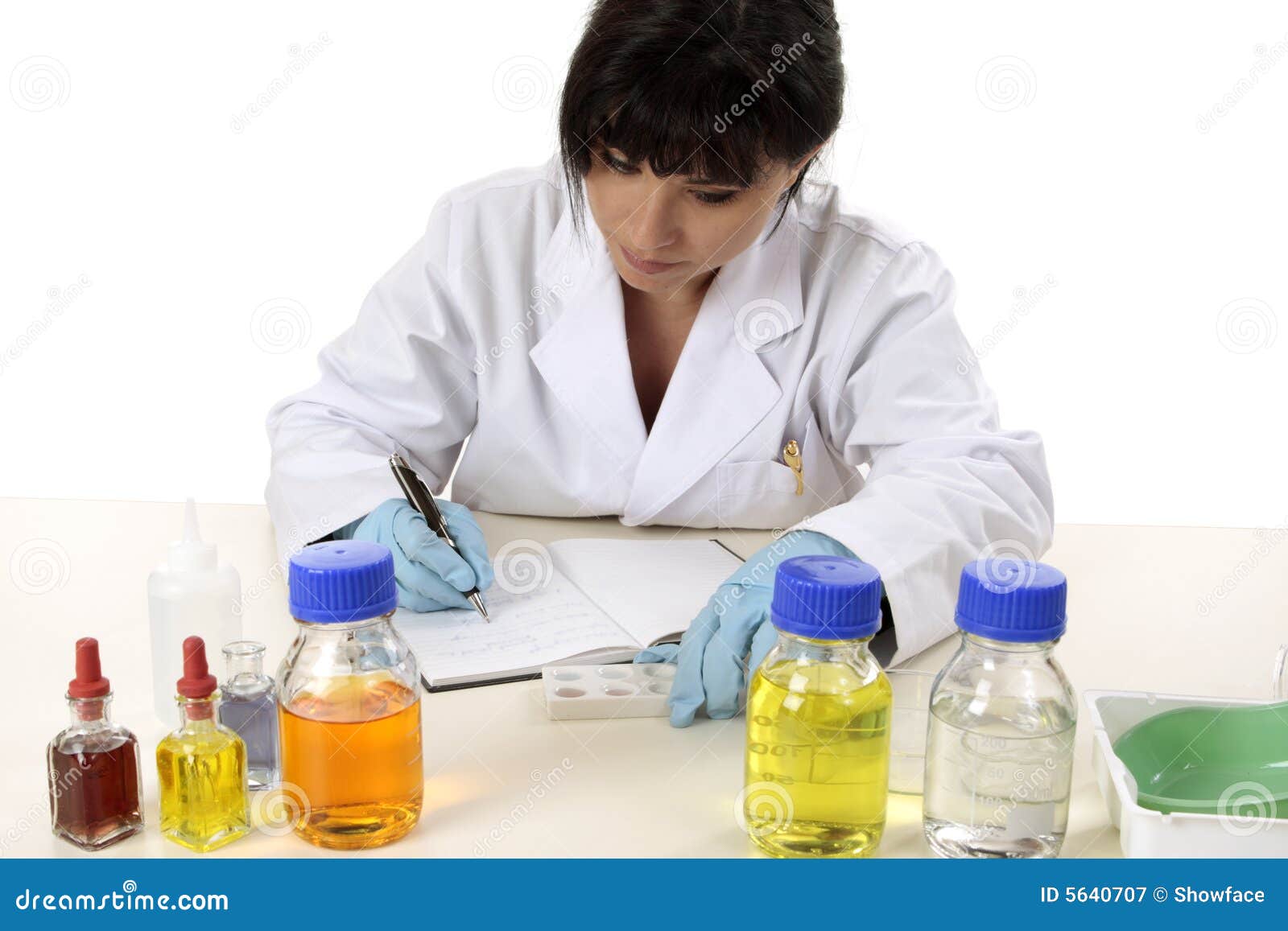 Scientist Documenting Results Stock Image - Image of chemical, female ...