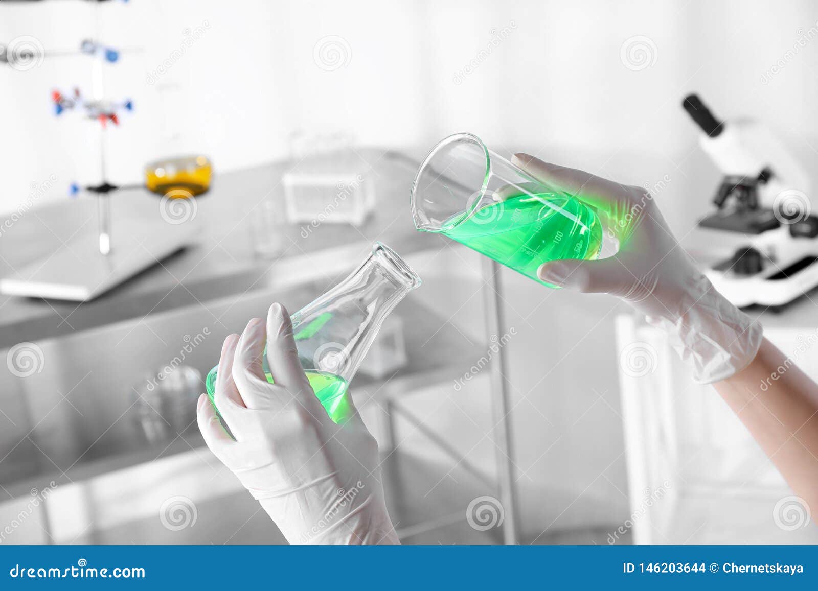 Scientist Doing Analysis in Lab. Solution Chemistry Stock Photo - Image ...