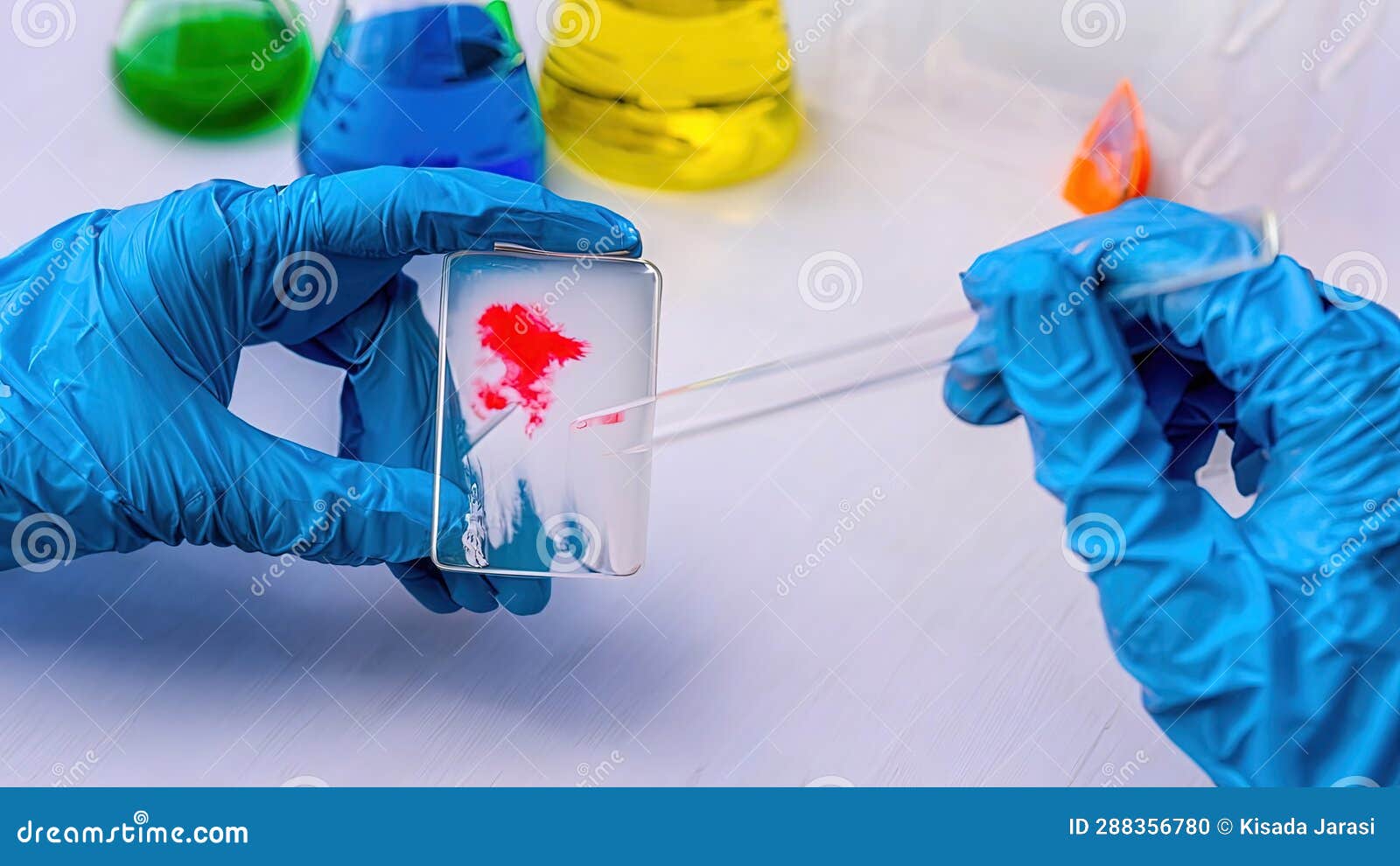 The Scientist is Doing an Experiment in the Science Room Stock ...