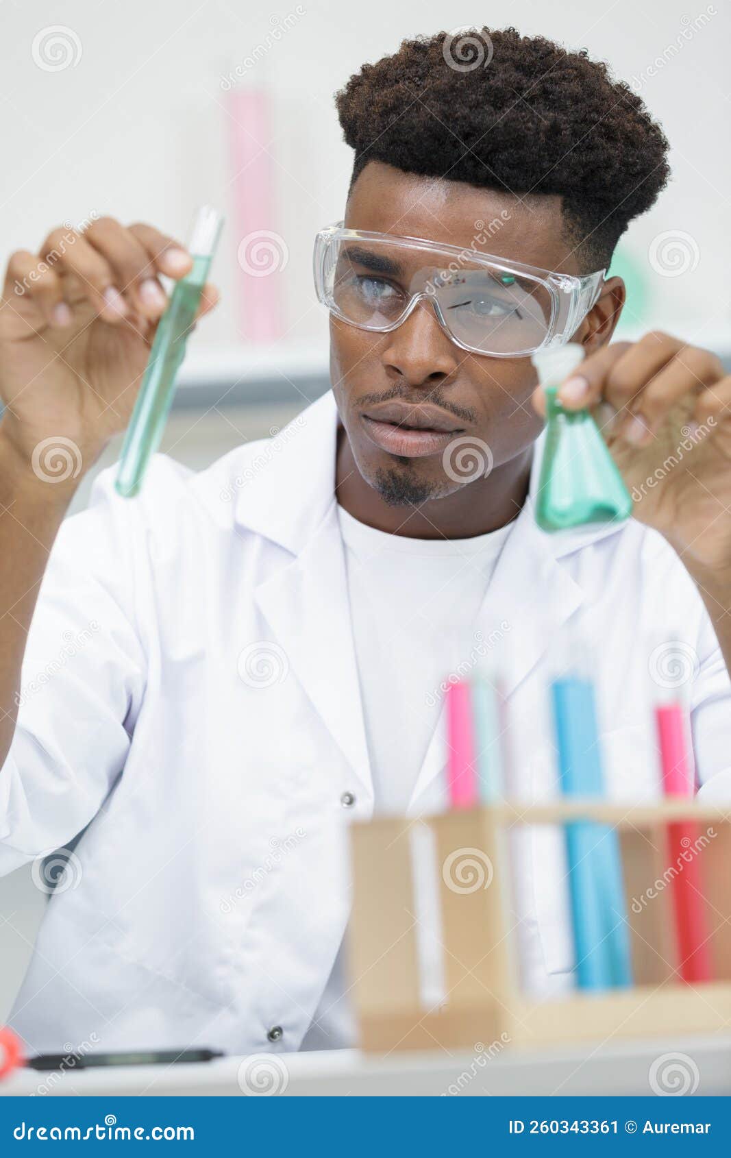 Scientist Doing Experiments with Chemical Liquid in Lab Stock Image ...