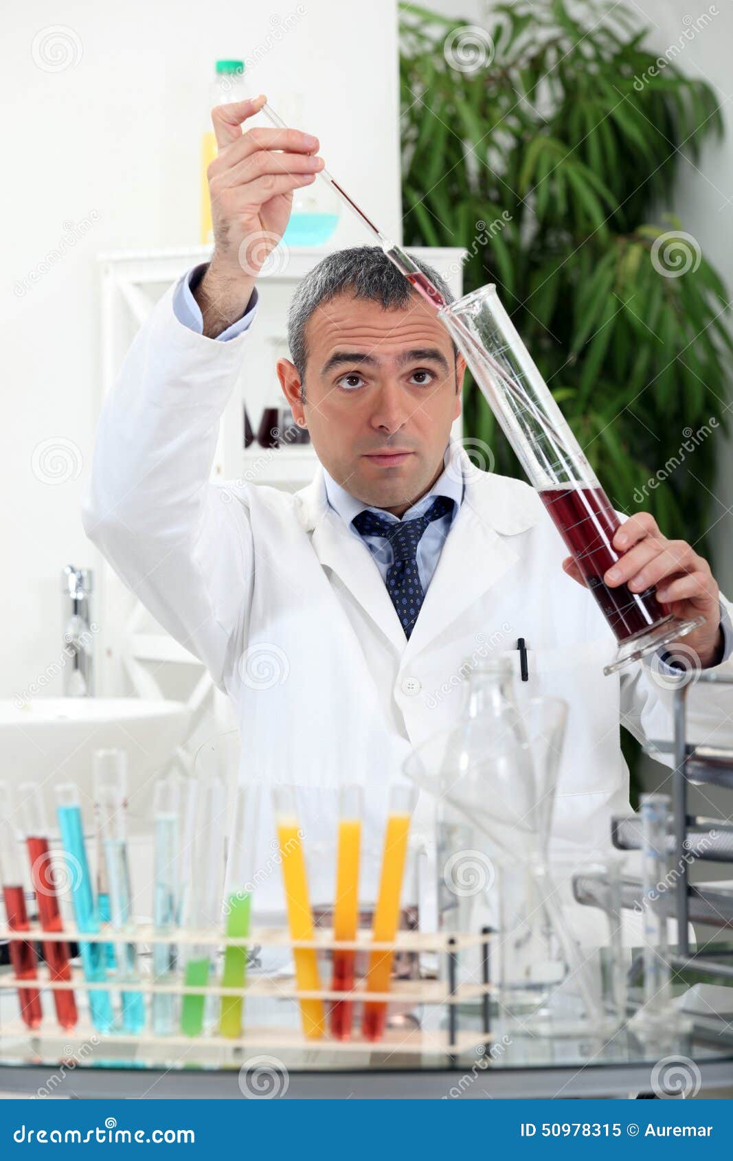 Scientist Doing Experiments Stock Image - Image of intelligent, examine ...