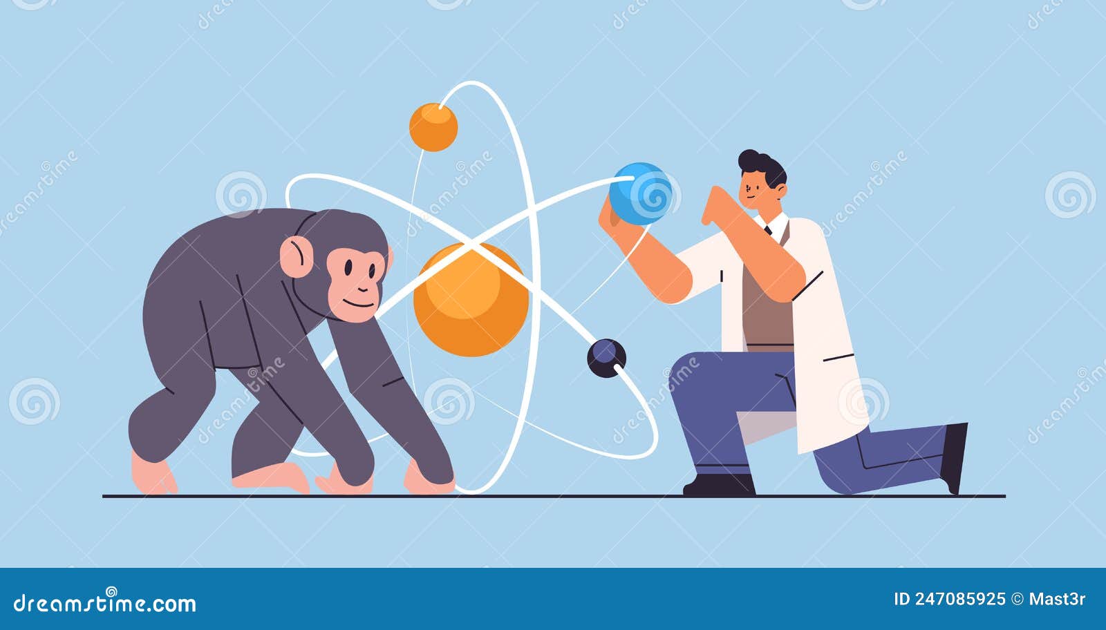 Scientist Doing Experiments in Lab with Animal Veterinary Worker with ...