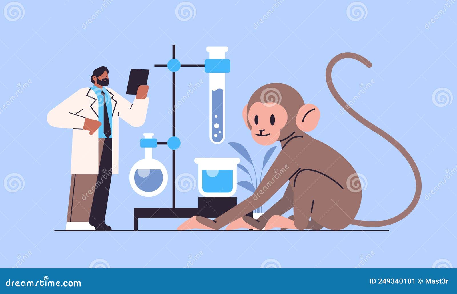 Scientist Doing Experiments in Lab Veterinary Worker with Experimental ...