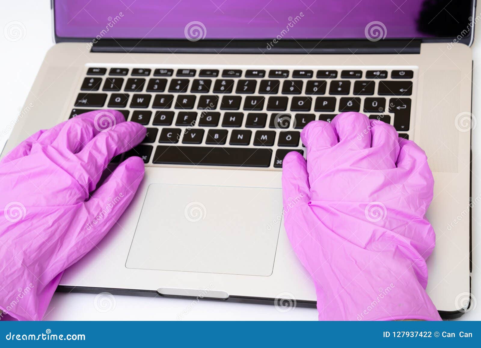 Dealing with Science Scientist Doing Research on Computer Stock Photo ...