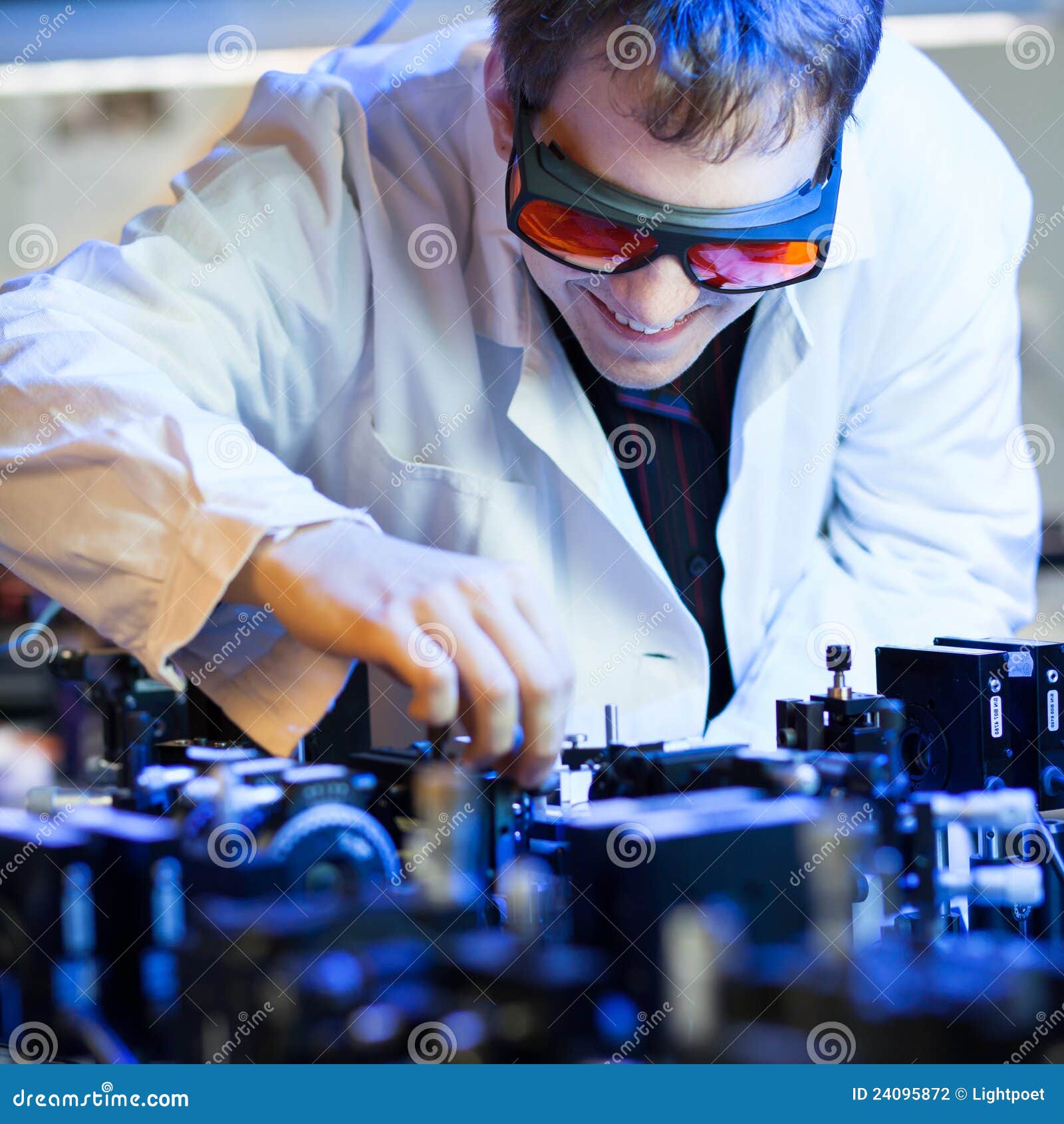 Scientist Doing Research in a Quantum Optics Lab Stock Photo - Image of ...