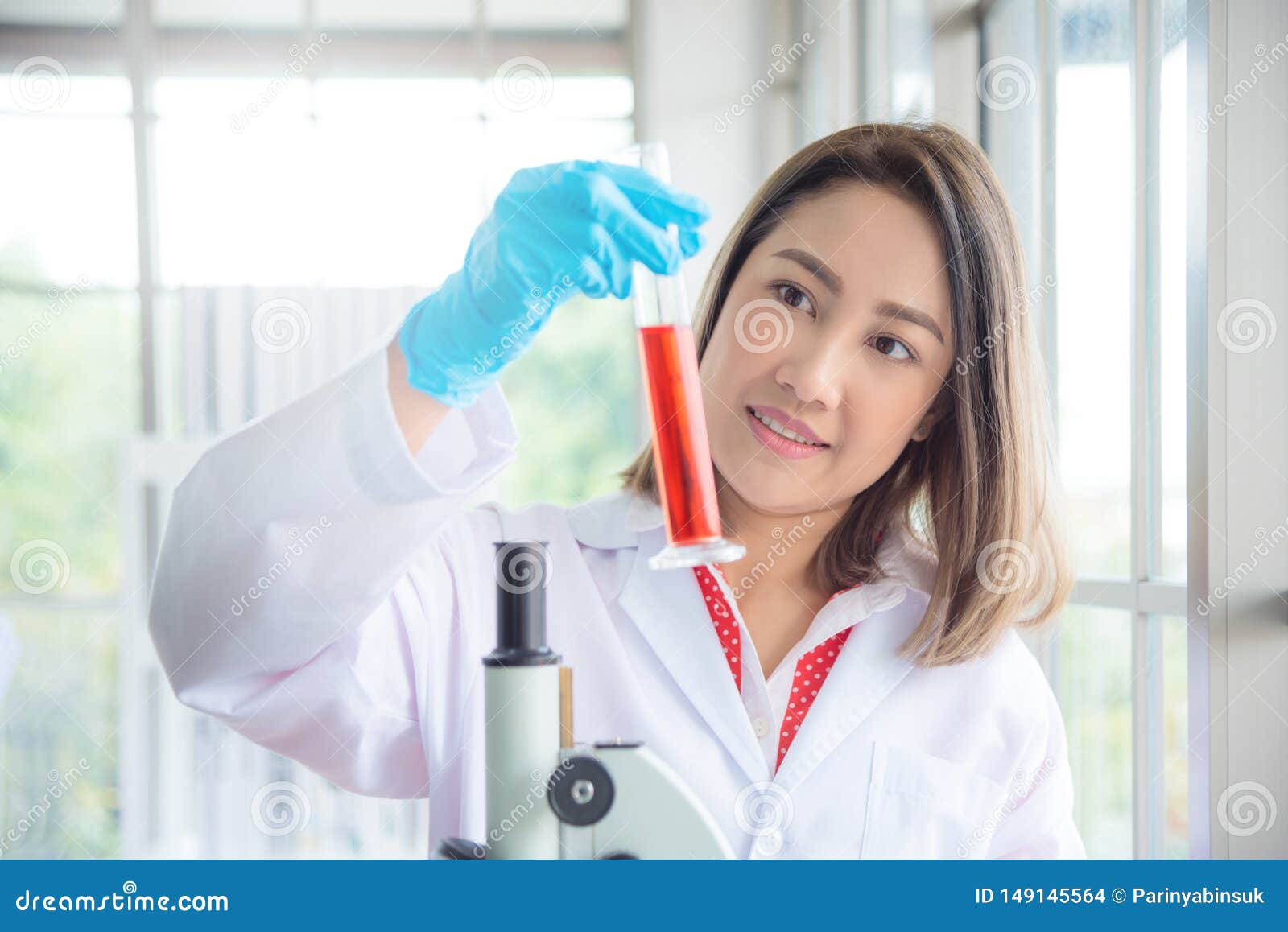 Scientist Doing Science Experiment in Laboratory Stock Photo - Image of ...