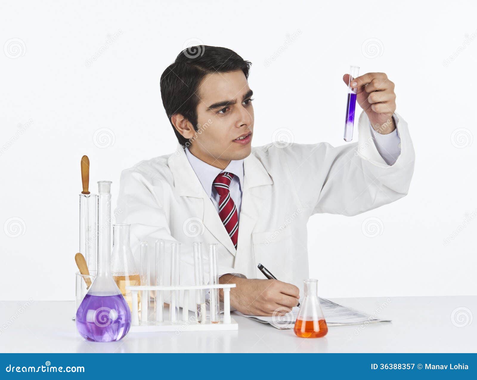 Scientist Doing Scientific Experiment in a Laboratory Stock Image ...