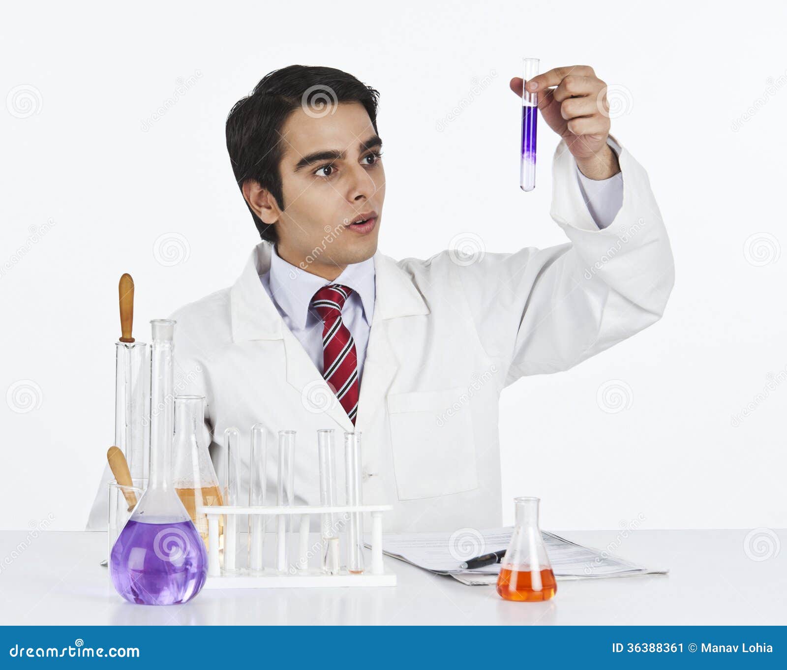 Scientist Doing Scientific Experiment in a Laboratory Stock Image ...