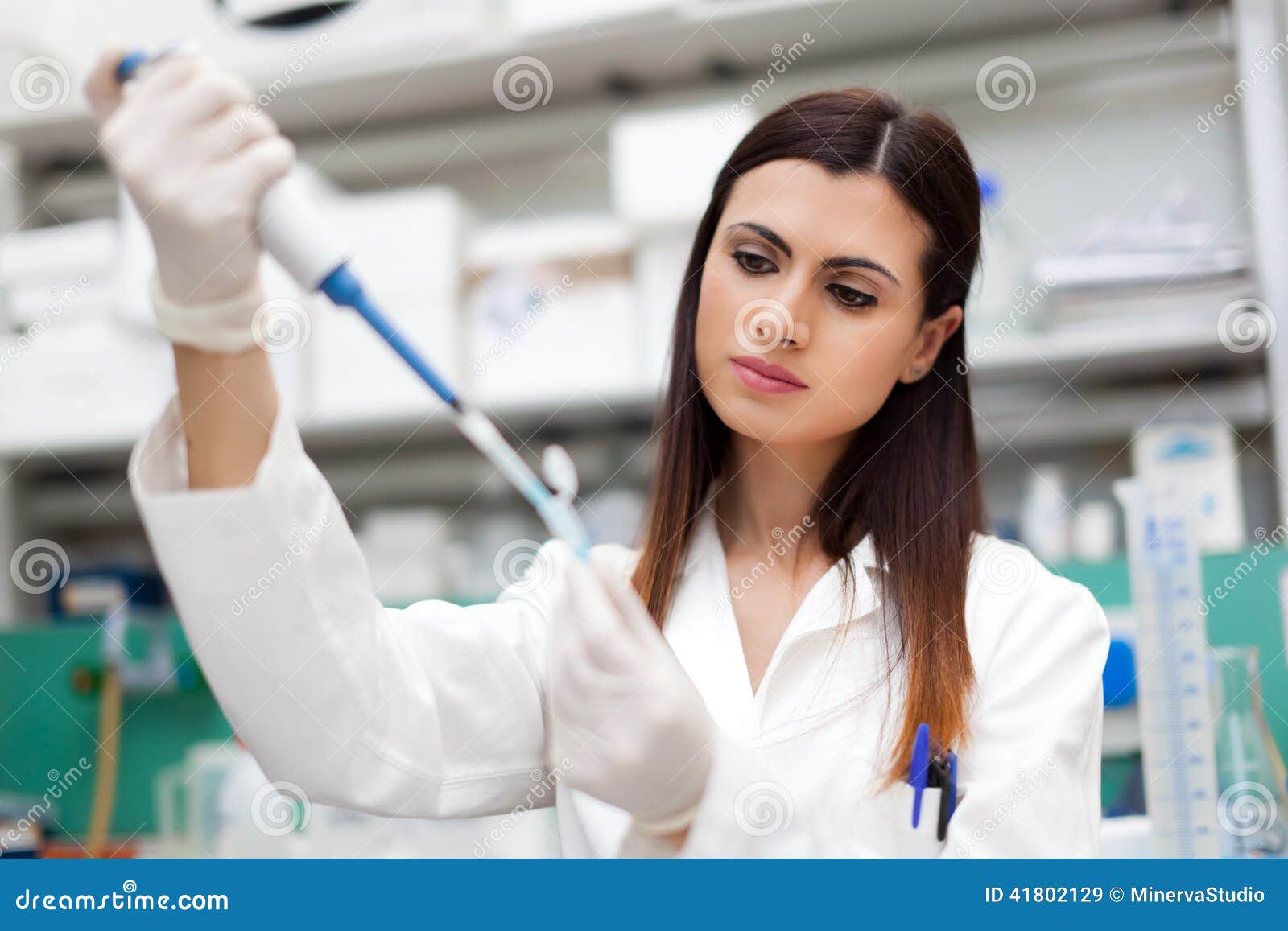 Scientist Doing a Test in a Laboratory Stock Image - Image of indoors ...
