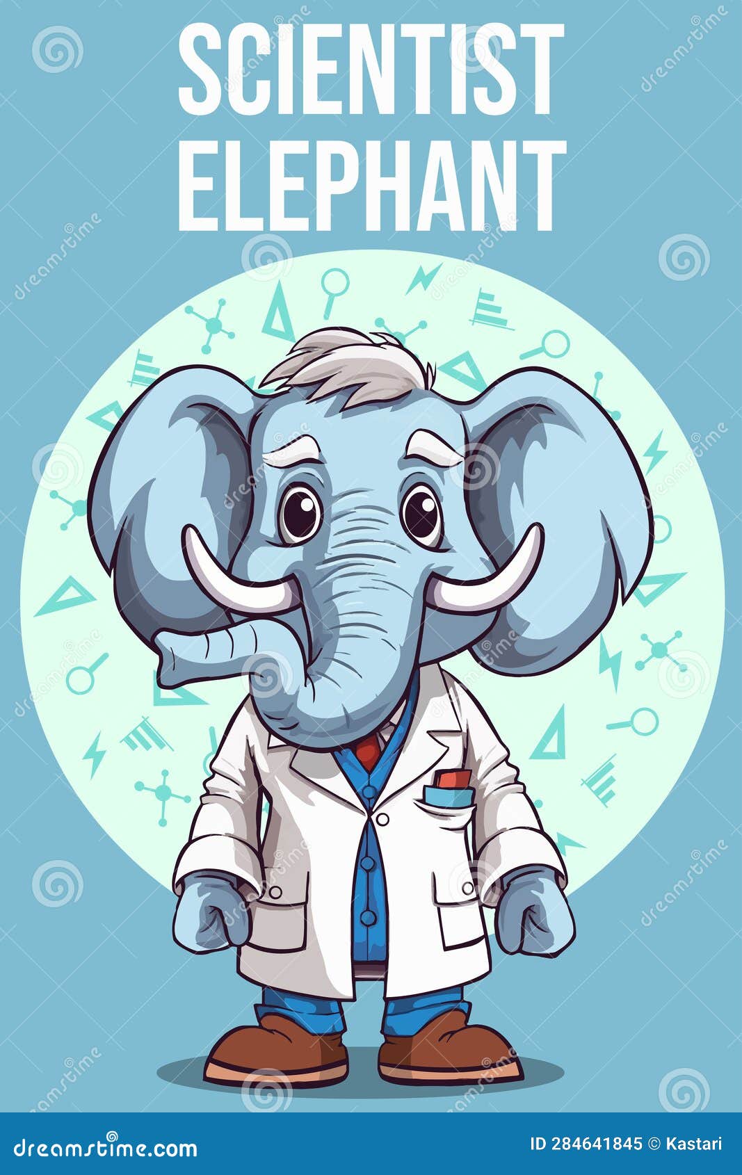 Vector Illustration, Scientist Elephant, Animal Clipart Stock Vector ...