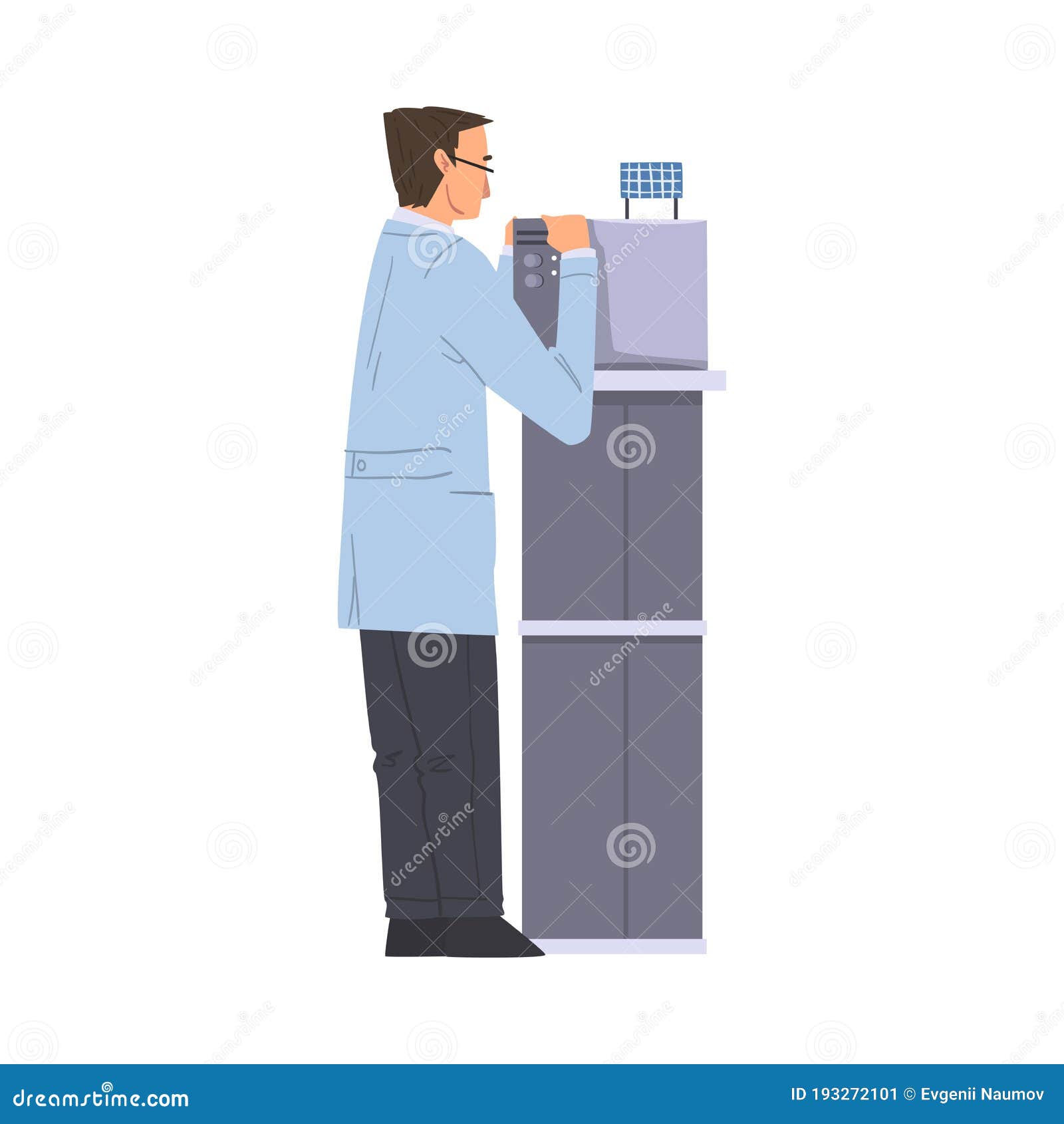 Scientist or Engineer in Lab, Man in White Coat Doing Scientific ...