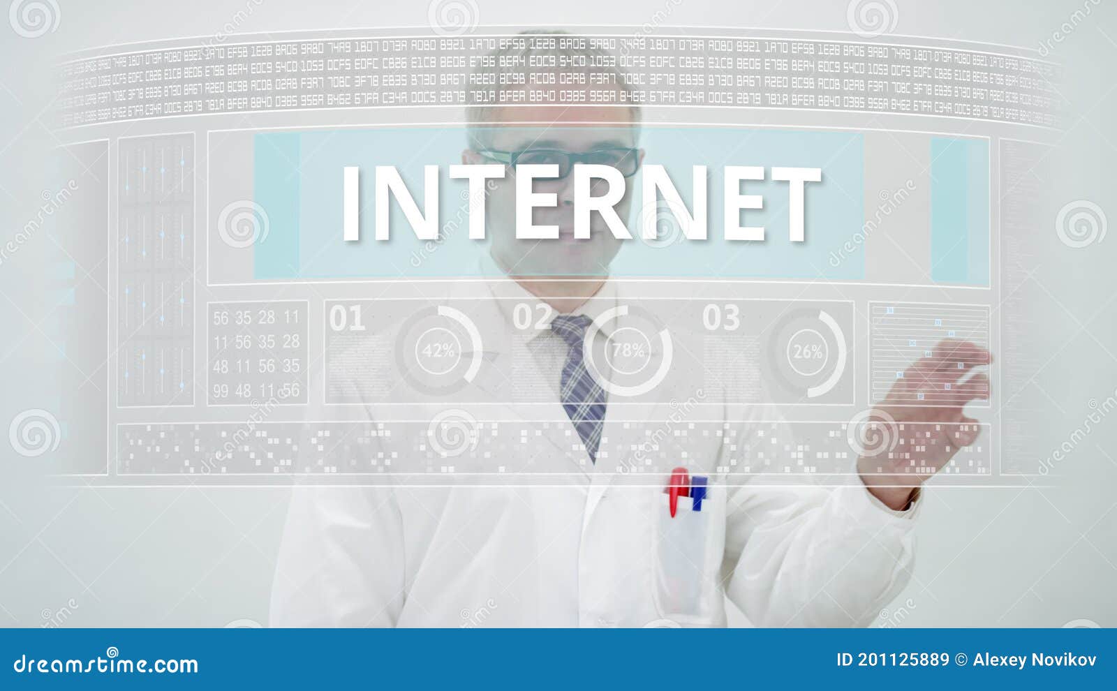 Scientist or Engineer Slides Touchscreen To IOT or Internet of Things ...