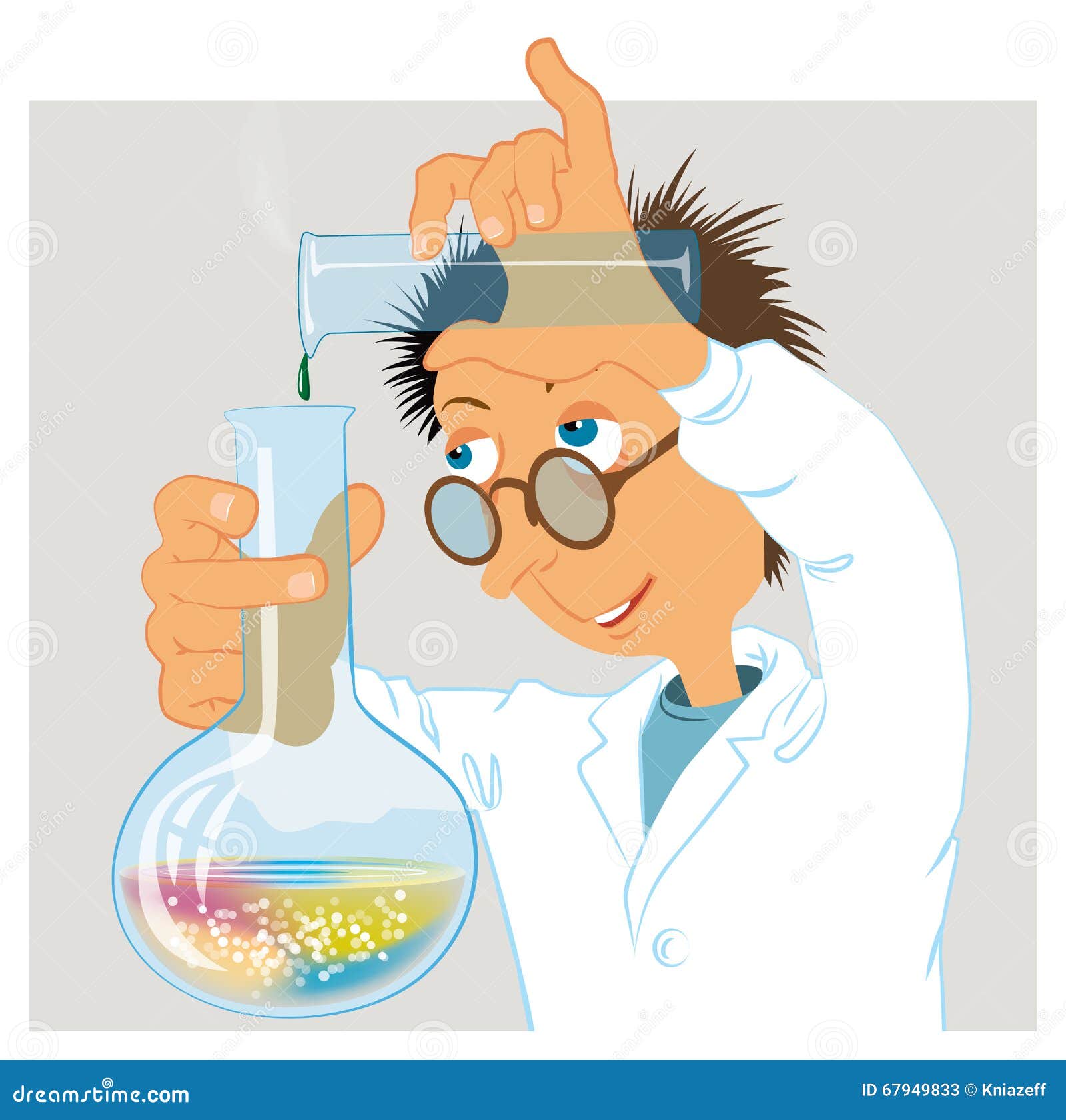 Scientist Enthusiastically Engaged in Research Work Stock Vector ...