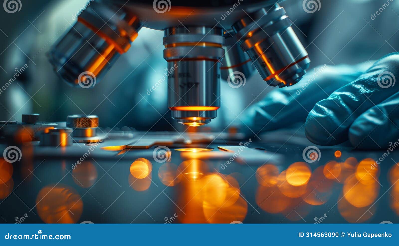 Scientist Examining Liquid Under Microscope Stock Photo - Image of ...