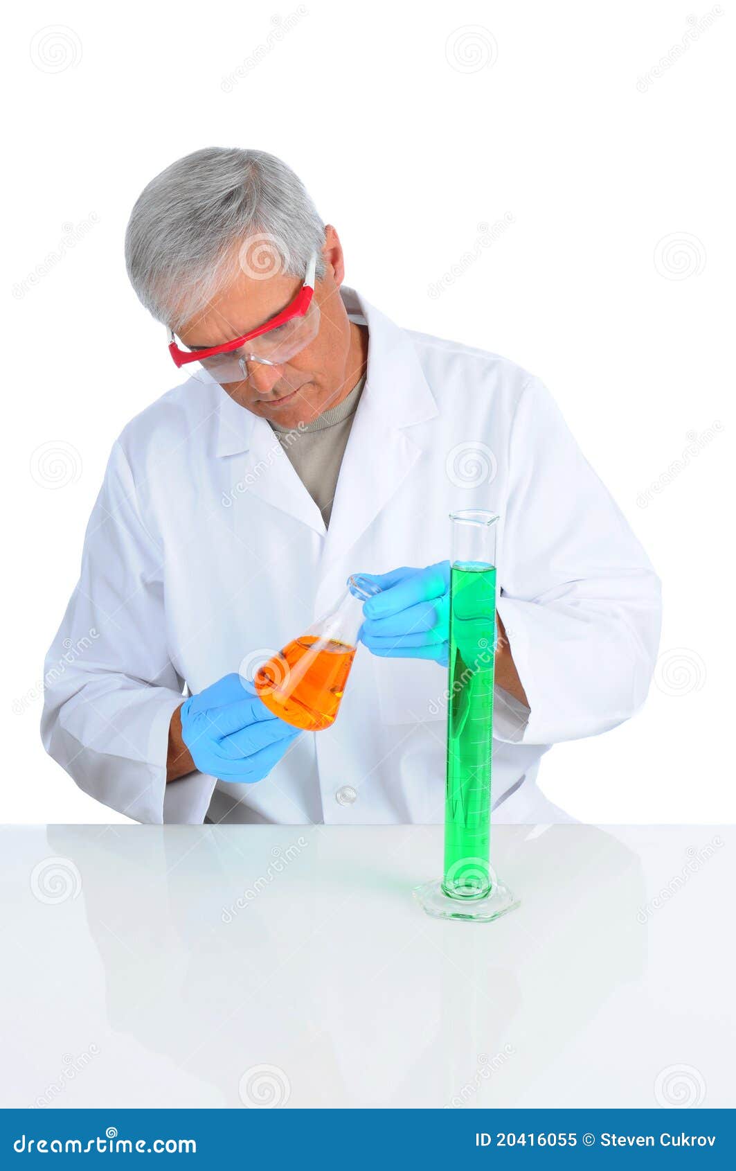 Scientist Examining Liquids in Beaker Stock Image - Image of experiment ...