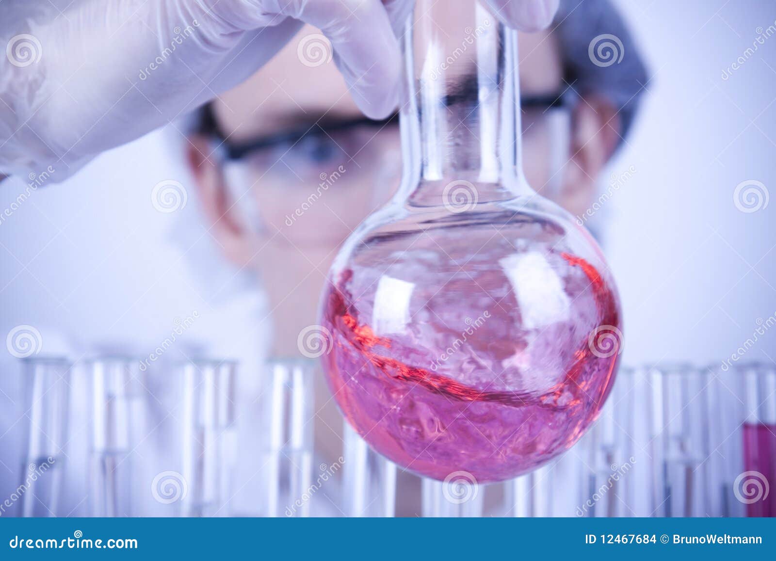 Scientist Experimenting with Fluid Stock Photo - Image of investigation ...