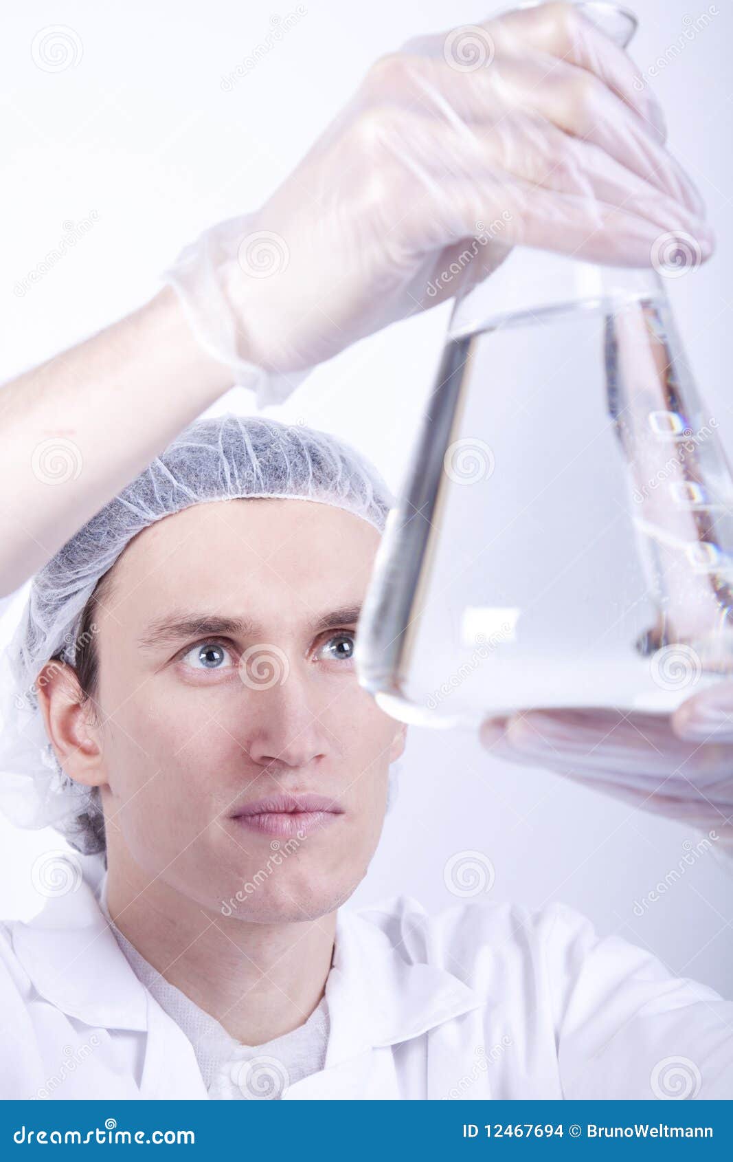 Scientist Experimenting with Fluid Stock Photo - Image of lens ...