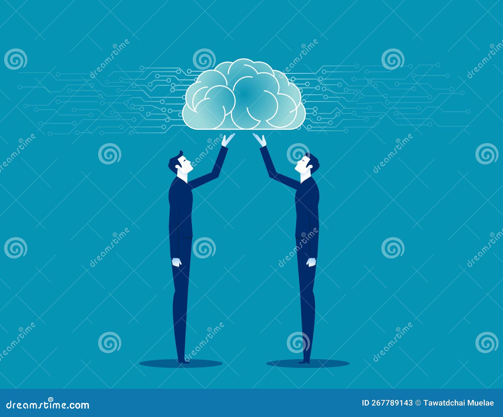Scientist Explore Human Brain. Neurology Concept, Vector Illustration ...