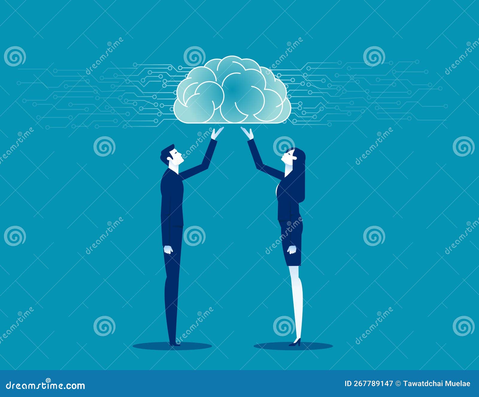 Scientist Explore Human Brain. Neurology Concept, Vector Illustration ...