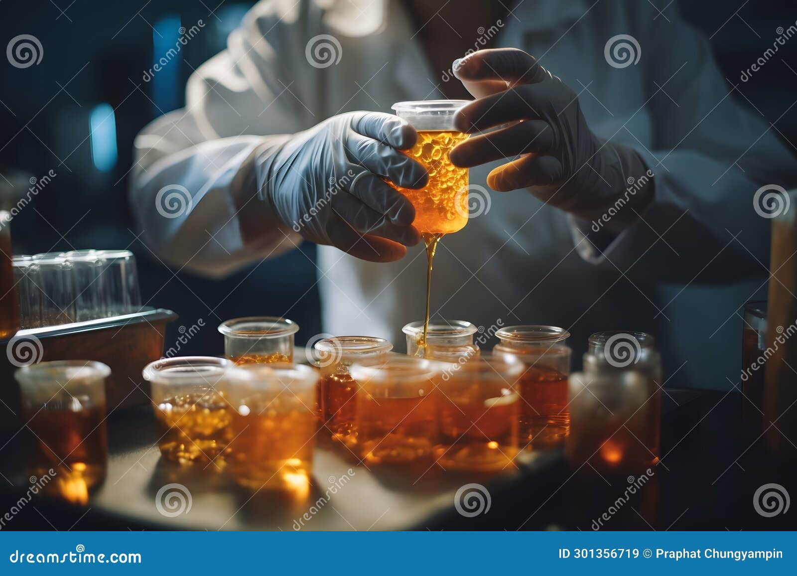 Scientist Filtering Soil Samples At Table. Laboratory Analysis Royalty ...