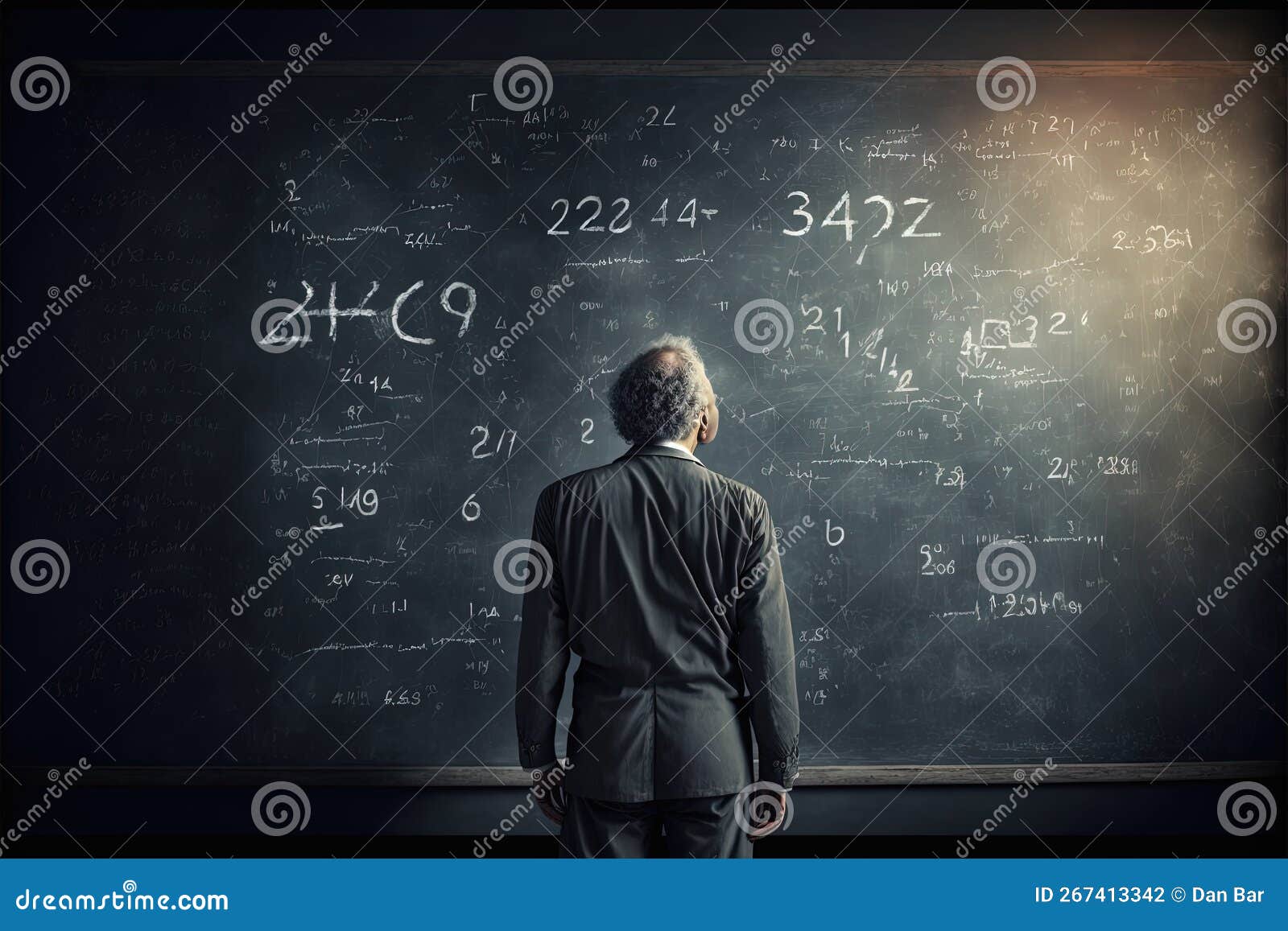 Scientist in Front of a Blackboard with Equations and Problem Solving ... Scientist in Front of a Blackboard with Equations and Problem Solving ...