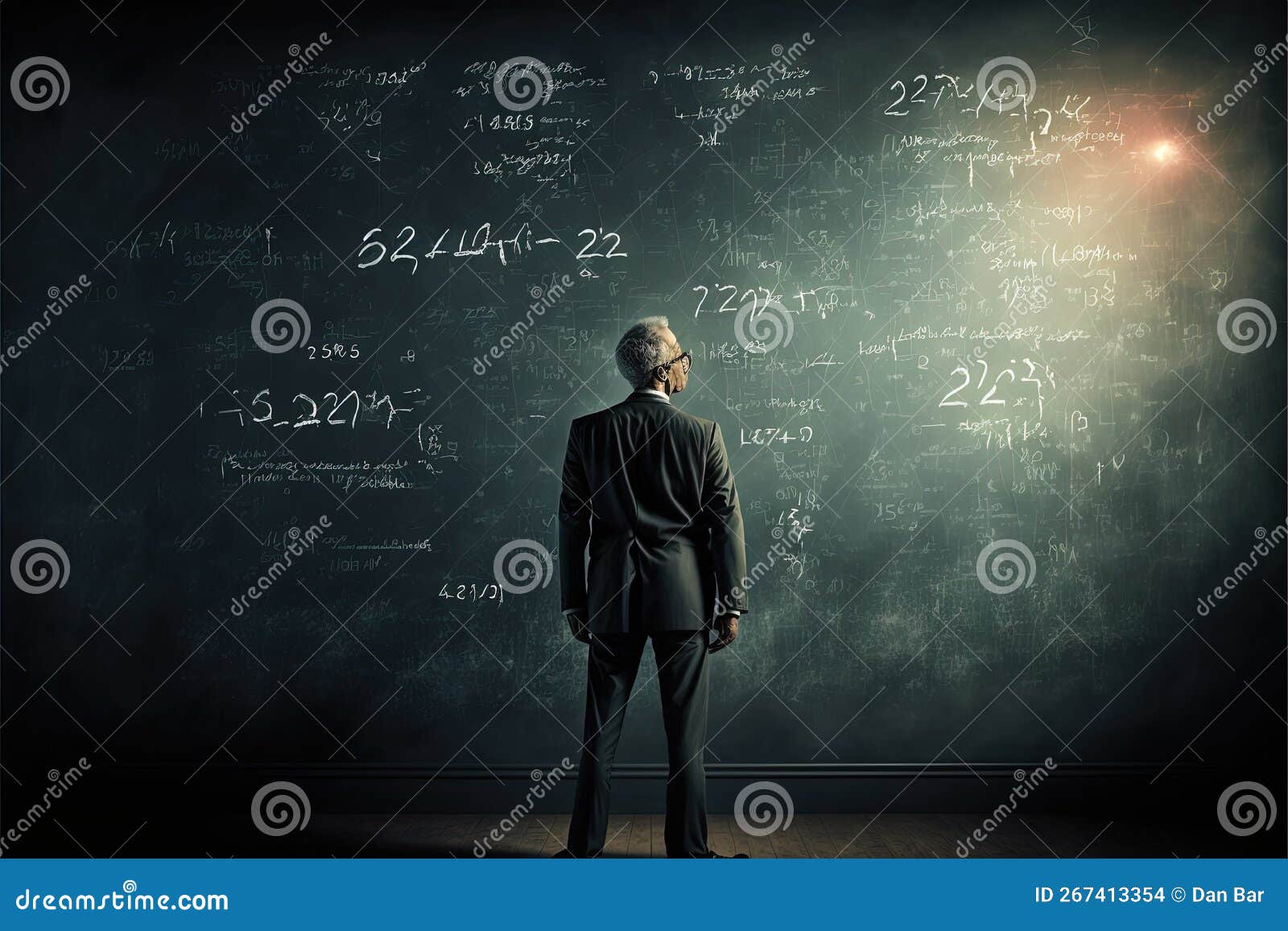 Scientist in Front of a Blackboard with Equations and Problem Solving ... Scientist in Front of a Blackboard with Equations and Problem Solving ...