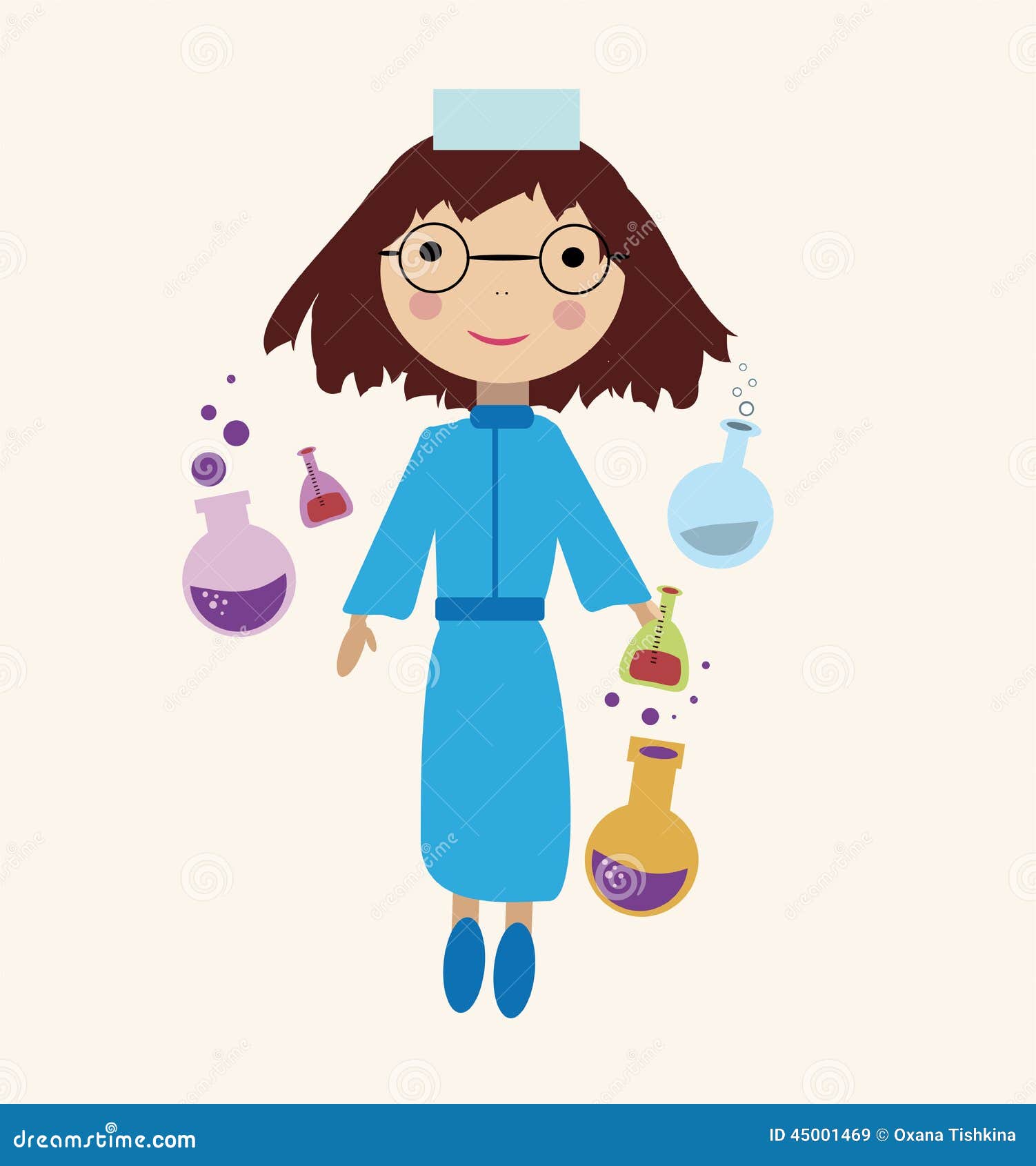 Scientist girl stock vector. Illustration of design, drawing - 45001469