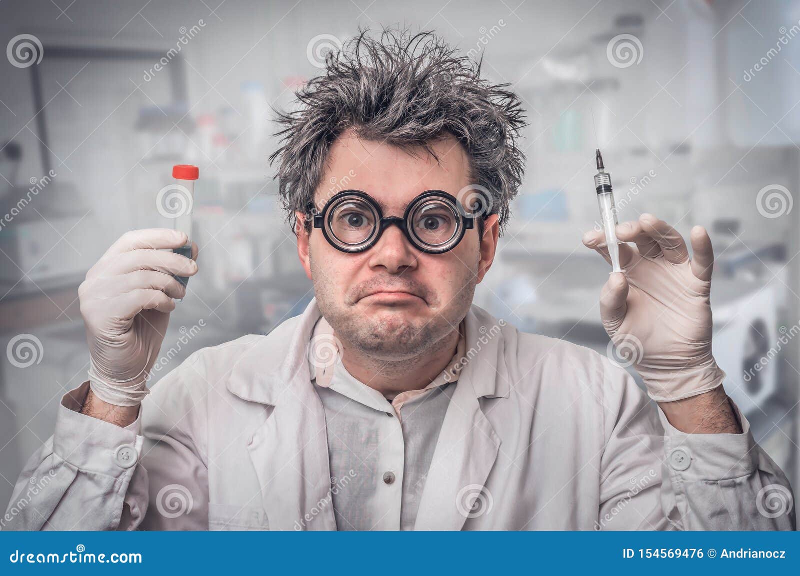 Scientist with Gray Hair Performing Experiments in Laboratory Stock ...