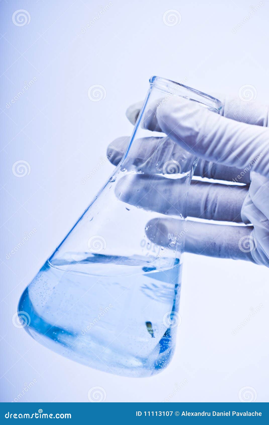 Scientist Hand Holding a Flask in a Research Lab Stock Image - Image of ...