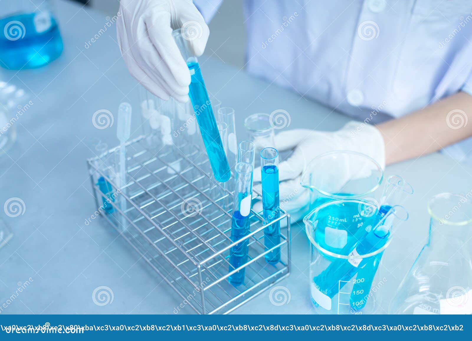 Scientist Hand Titration with Burette and Erlenmeyer Flask, Science ...