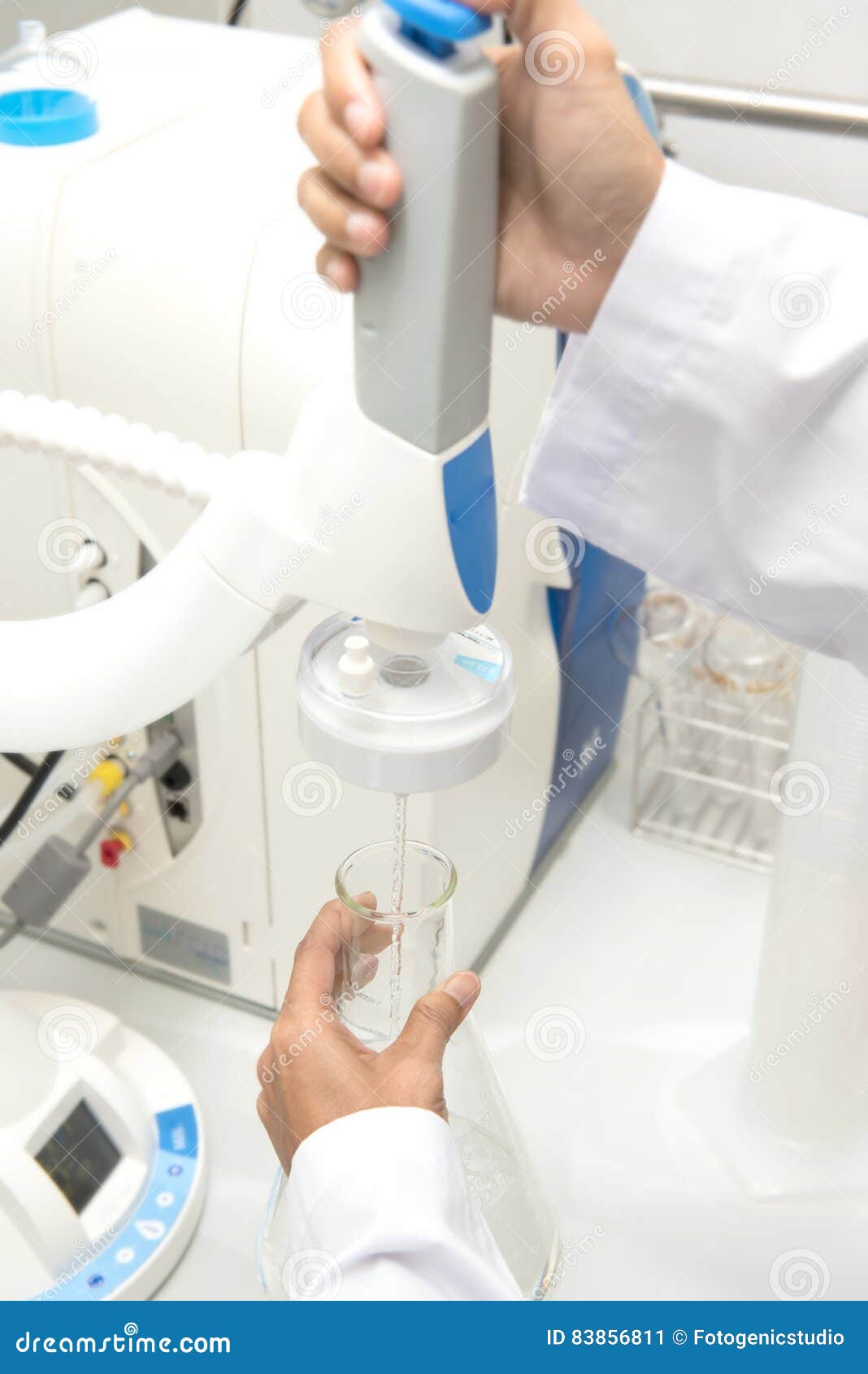 Scientist Hand Working at Pharmacy Microbiology Laboratory Stock Image ...
