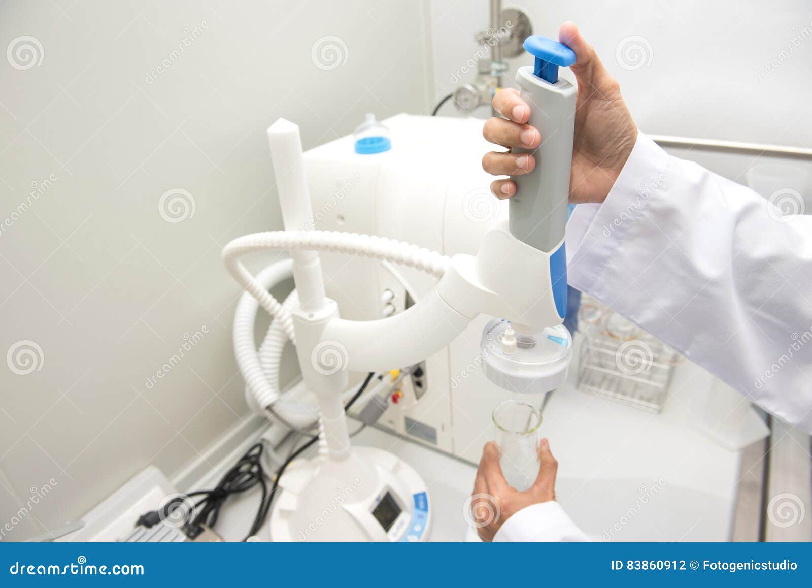 Scientist Hand Working at Pharmacy Microbiology Laboratory Stock Photo ...
