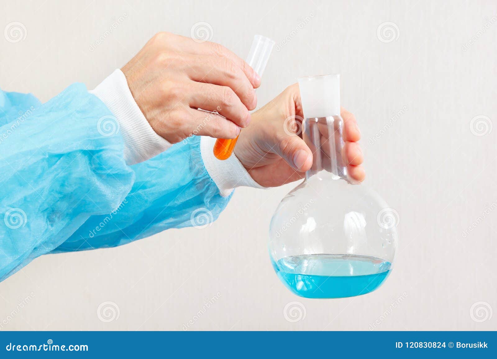 Scientist Hands Doing Chemical Experiments in Laboratory Stock Photo ...