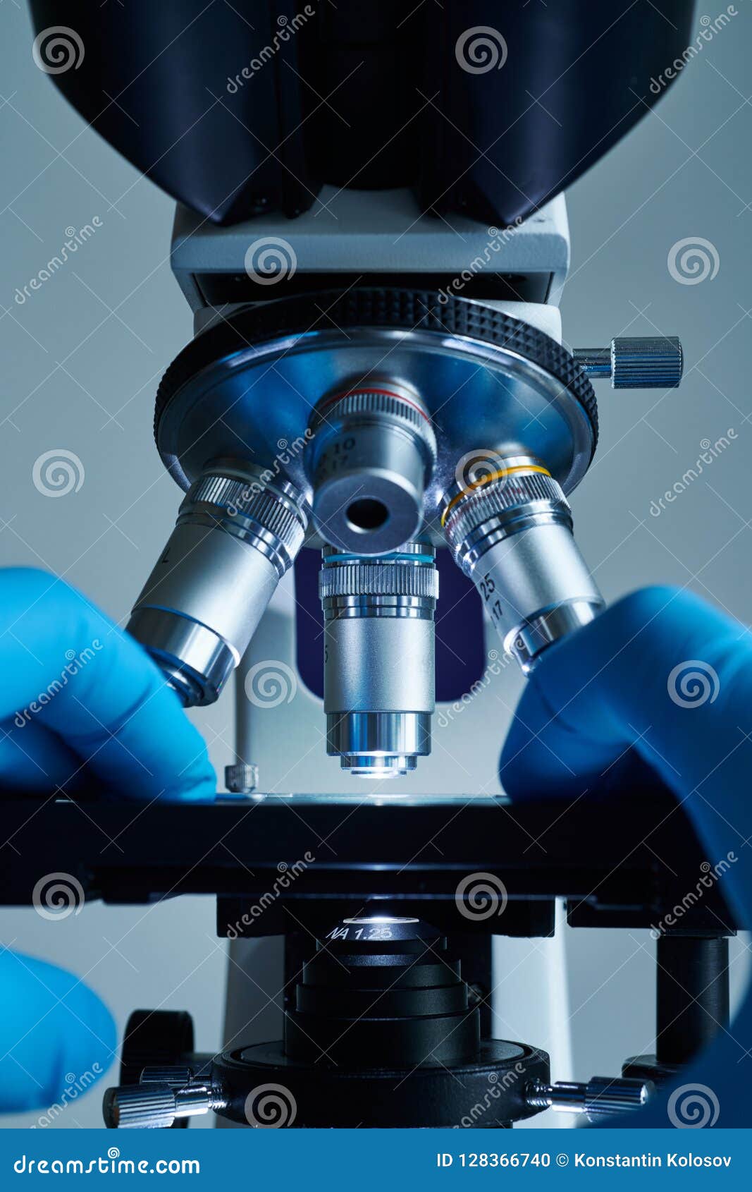 Scientist Hands with Microscope Stock Photo - Image of analysis ...