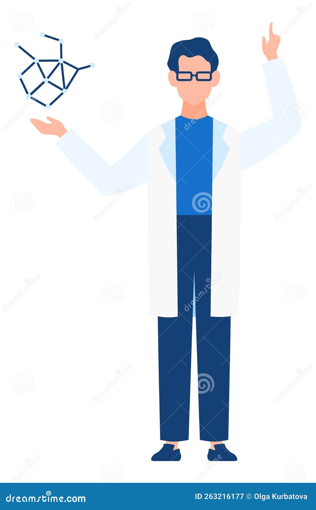 Scientist Having Idea. Man Solving Scientific Problem Stock Vector ...