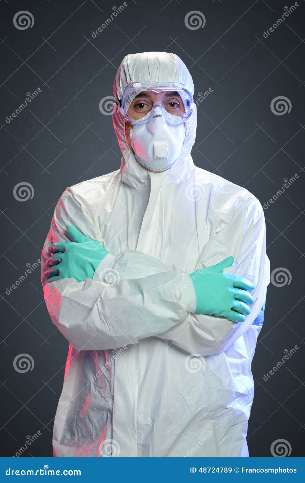 Scientist with Hazmat suit stock image. Image of medicine - 48724789