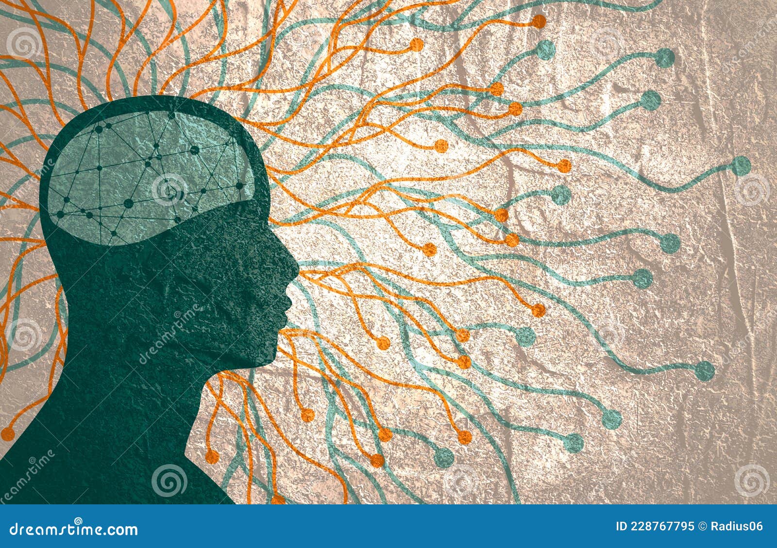 Data Science and Communication Concept with Scientist Head Stock Image ...