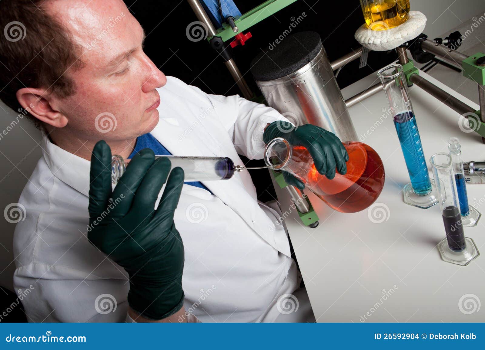 Scientist and his work stock photo. Image of space, raised - 26592904