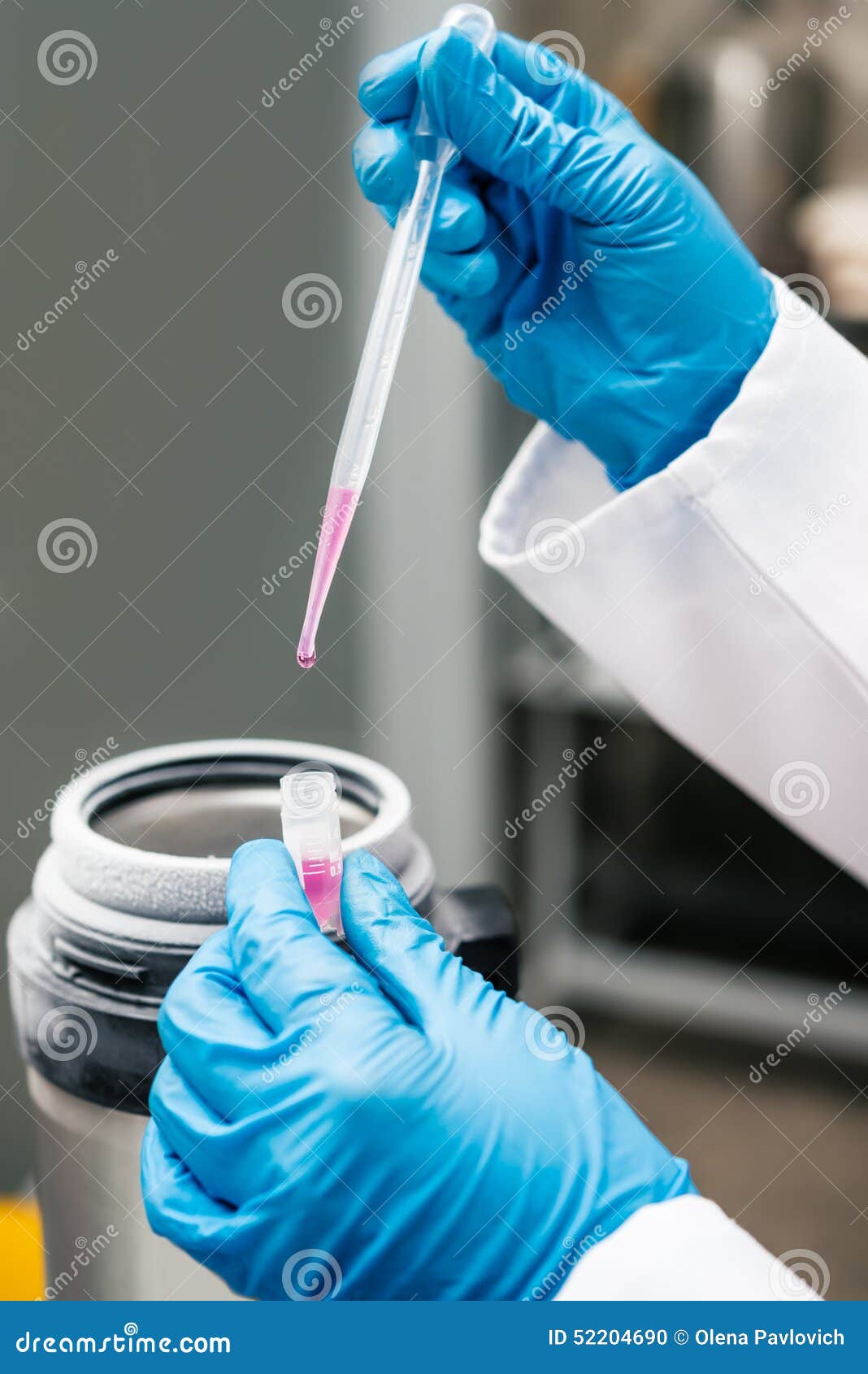 Cryopreservation. Container With Sperm And Ice Cubes On Grey Background ...