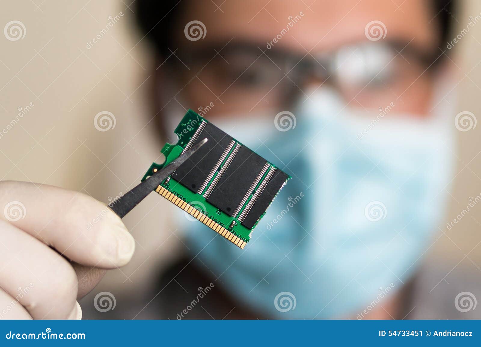 Scientist Holding and Examining Damaged Electrical Component Stock ...